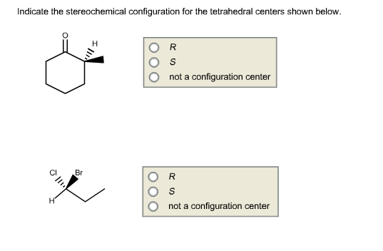 Solved I configuration for the tetrahedral centers shown | Chegg.com