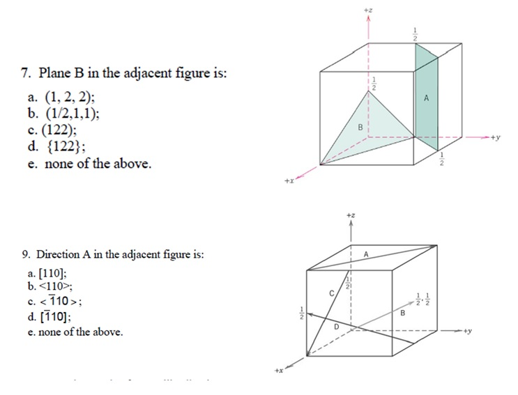 Solved Plane B in the adjacent figure is: a. (1, 2, 2): b. | Chegg.com