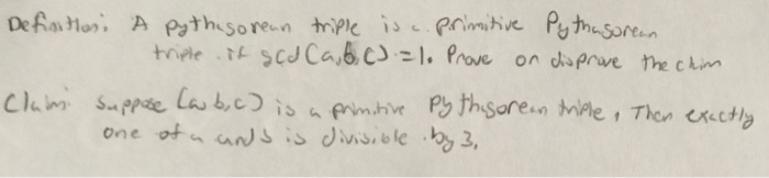 Solved Definition: A Pythagorean triple is a primitive | Chegg.com