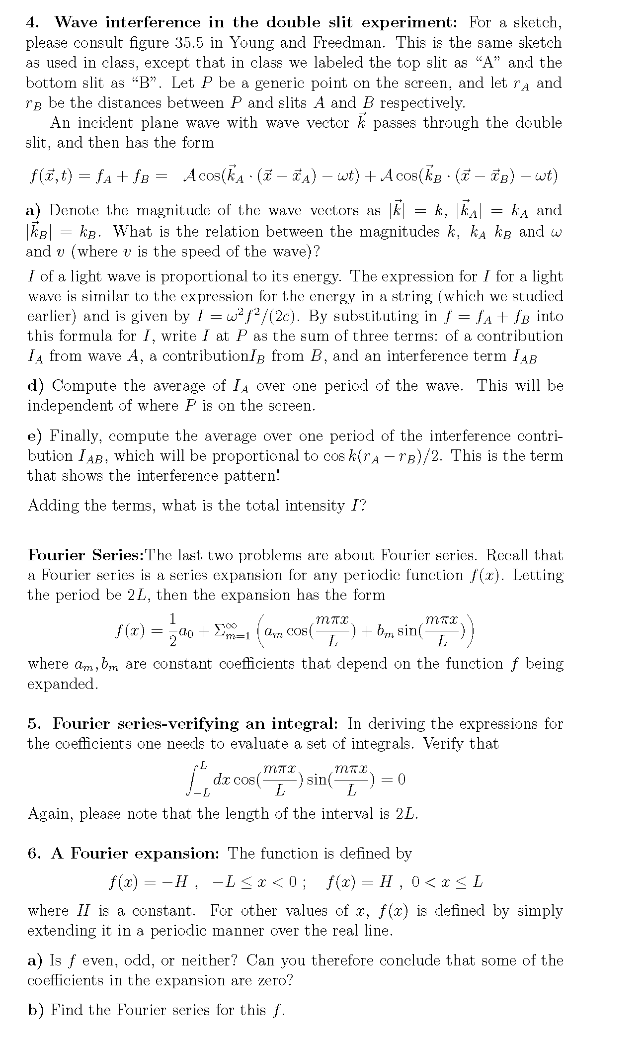 Wave interference in the double slit experiment: For | Chegg.com