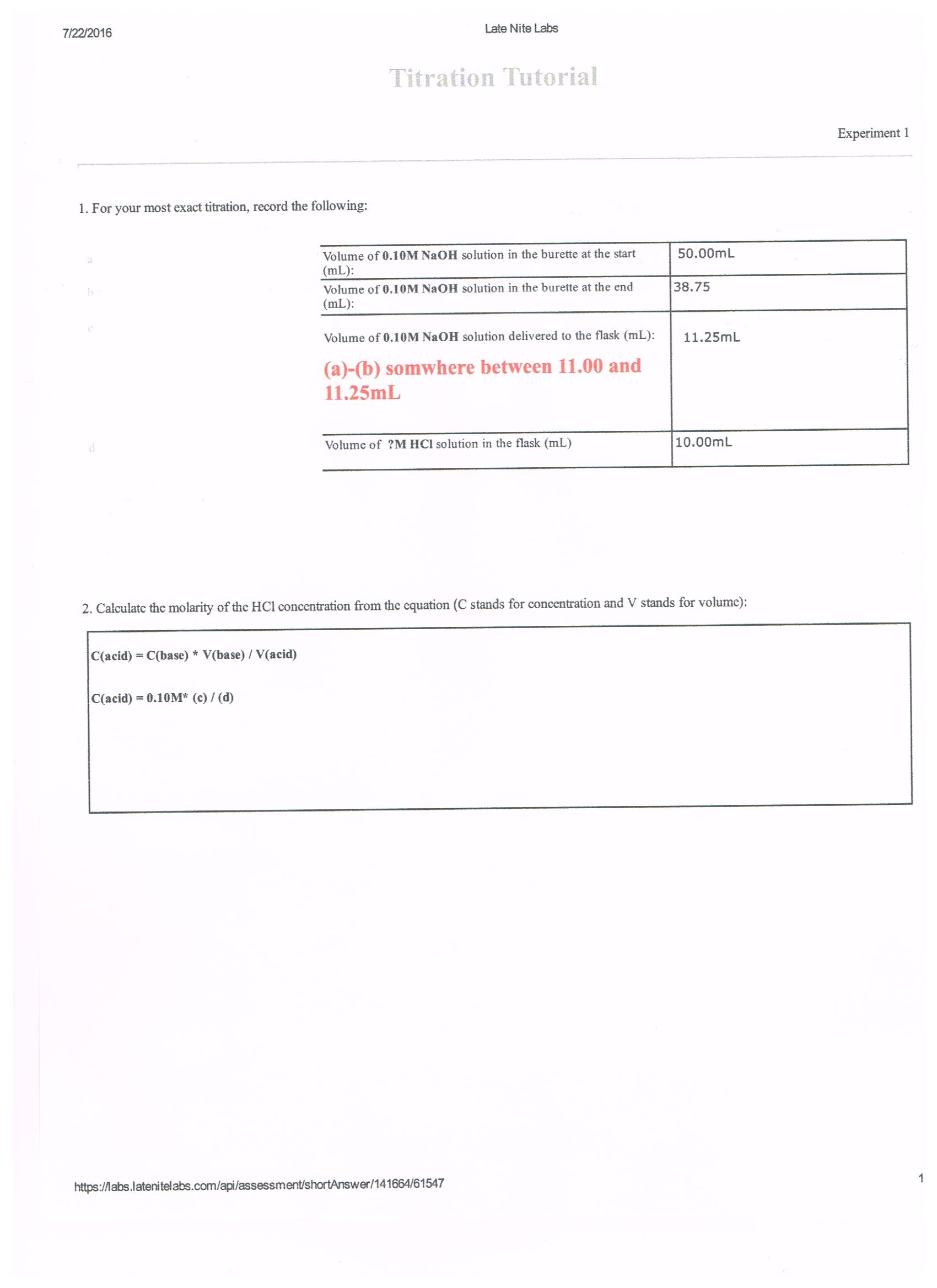 Solved For your most exact titration, record the following: | Chegg.com