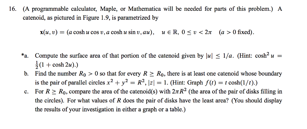 16. (A programmable calculator, Maple, or Mathematica | Chegg.com