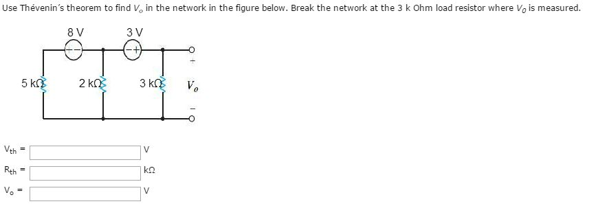 Solved Use the venin's theorem to find V0 in the network in | Chegg.com