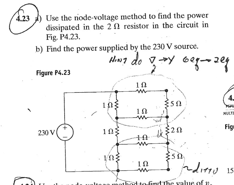 Solved Use the node-voltage method to find the power | Chegg.com