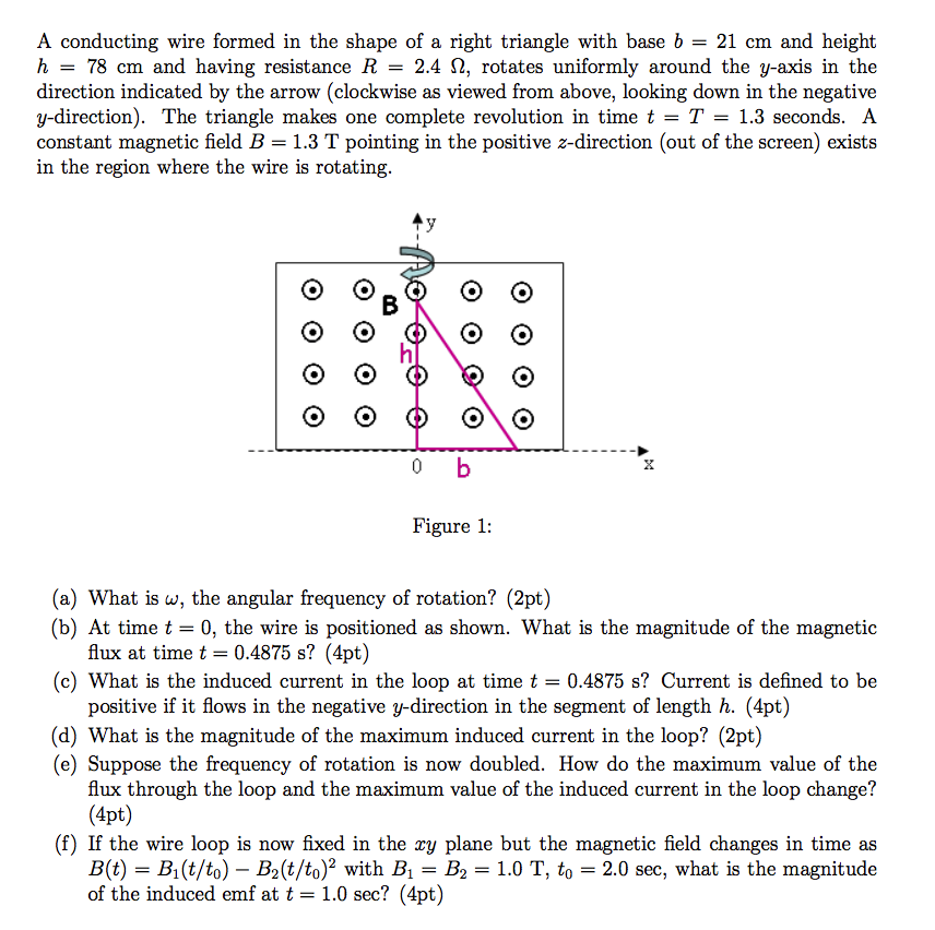 Solved A conducting wire formed in the shape of a right | Chegg.com