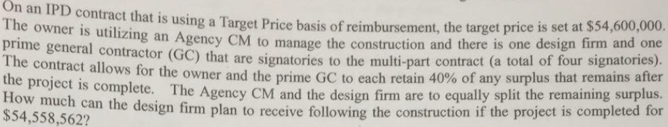 Solved Un an IPD contract that is using a Target Price basis | Chegg.com