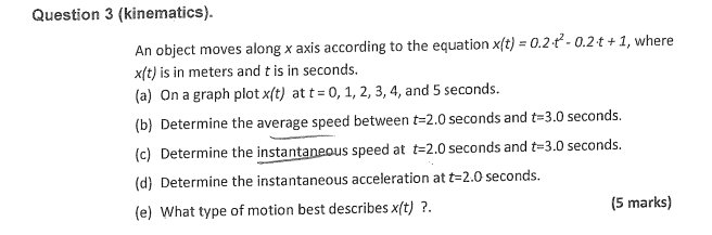 Solved An Object Moves Along X Axis According To The