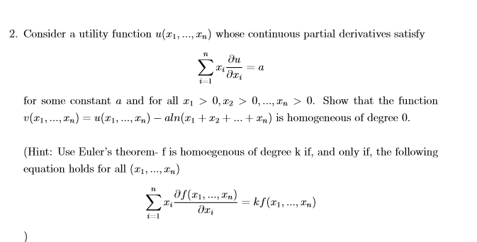 Solved 2. Consider a utility function u(ri, m) whose | Chegg.com