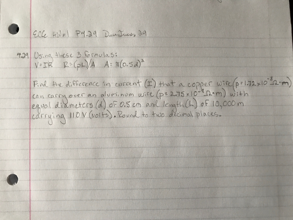 Solved Using These 3 Formulas V IR R PL A A Pi Chegg solved-using-these-3-formulas-v-ir-r-pl-a-a-pi-chegg