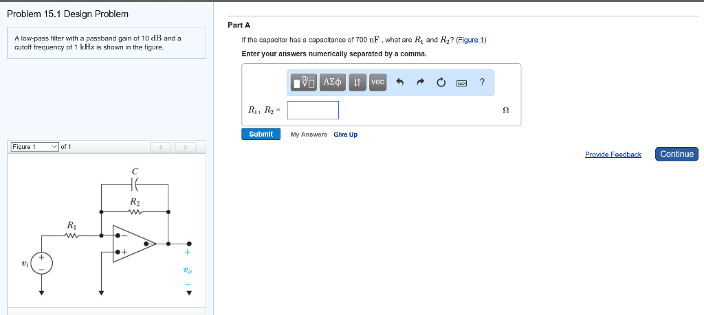 Solved A low-pass filter with a passband gain of 10 dB and a | Chegg.com