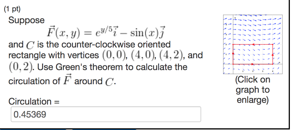 Solved (1 pt) Suppose F(x, y) ev/5-sin(x)I eng and C is the | Chegg.com