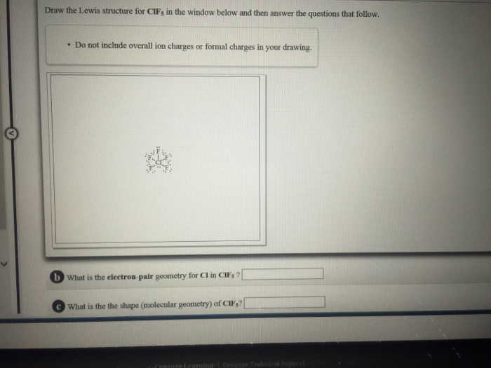 Solved Draw the Lewis structure for CIF_5 in the window | Chegg.com