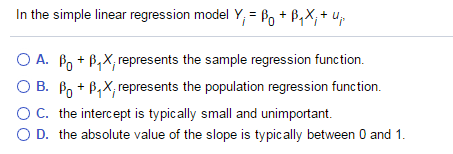 Solved In the simple linear regression model Y_i = beta_0 + | Chegg.com
