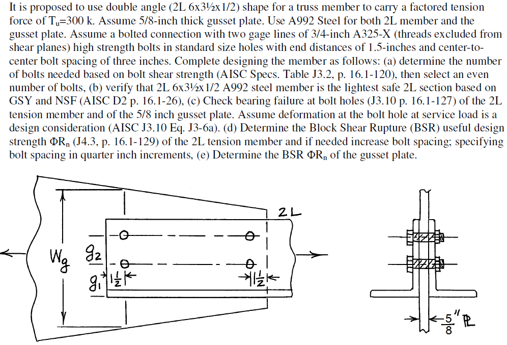 It is proposed to use double angle (2L6 times 3 1/2 | Chegg.com