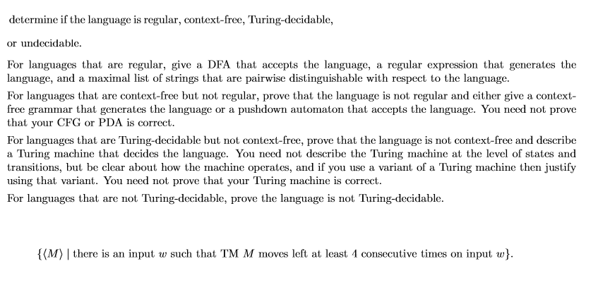 Solved Determine If The Language Is Regular Context Free 9076