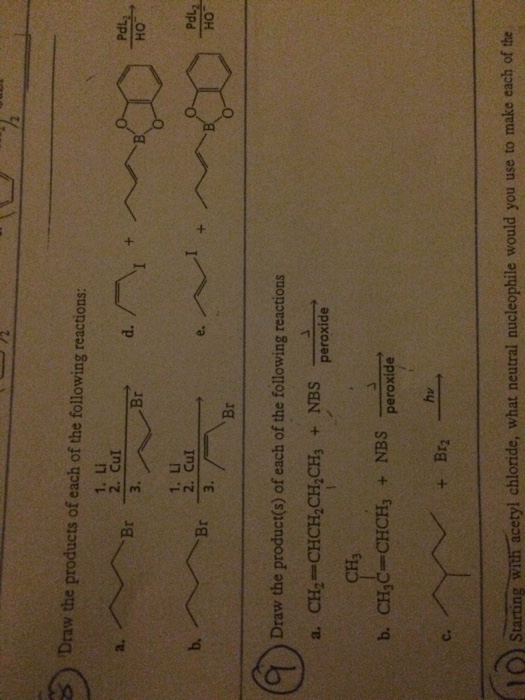 Solved Draw products of each of the following reactions: | Chegg.com