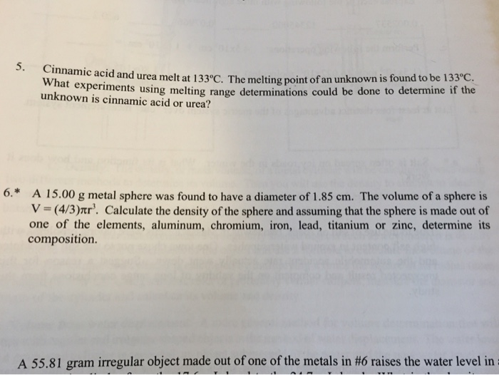 Solved Cinnamic acid and urea melt at 133degree C. The | Chegg.com