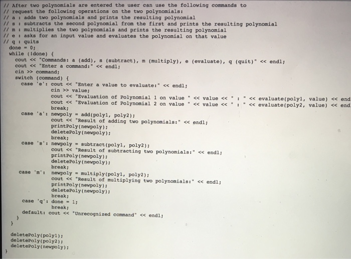 Solved Using C++ language, write a code to implement the | Chegg.com