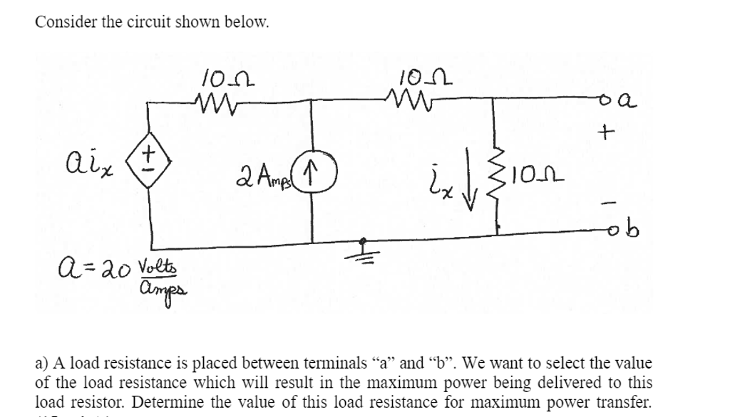 Solved Consider the circuit shown below. A load resistance | Chegg.com