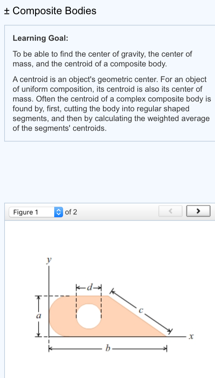 Solved To be able to find the center of gravity, the center | Chegg.com