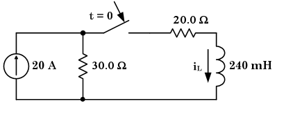 Solved Determine the initial inductor current, iLo, the | Chegg.com