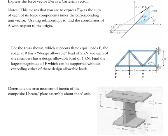 Express the force vector F ab as a Cartesian vector. | Chegg.com