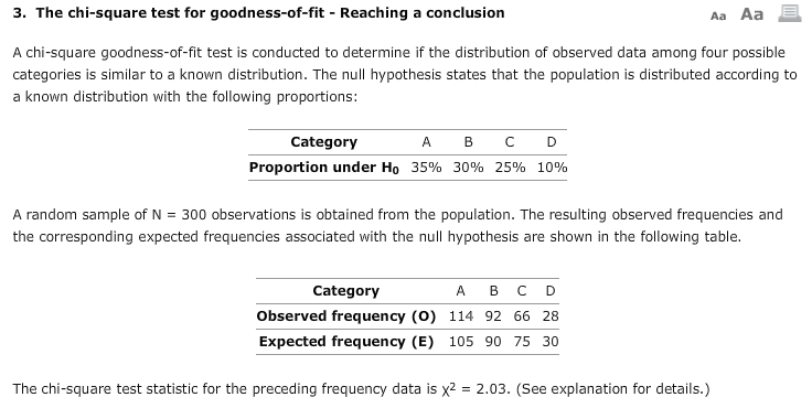 Solved 3. The chi-square test for goodness-of-fit Reaching a | Chegg.com