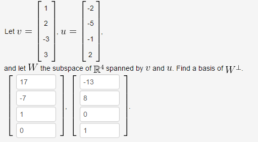 Solved Linear Algebra Subspaces problem: Let v= u= and | Chegg.com Solved Linear Algebra Subspaces problem: Let v= u= and | Chegg.com
