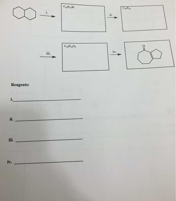 Solved Provide the missing reagents below and draw | Chegg.com