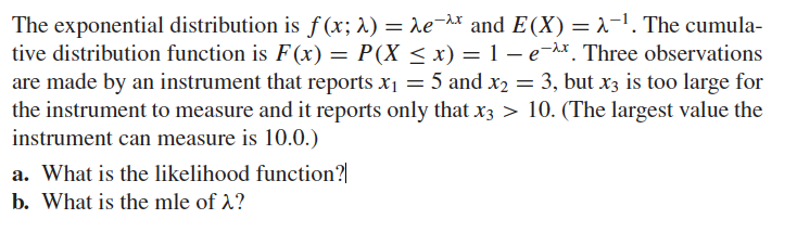 Solved The exponential distribution is f(x; lambda) = lambda | Chegg.com