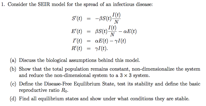 Consider the SEIR model for the spread of an | Chegg.com