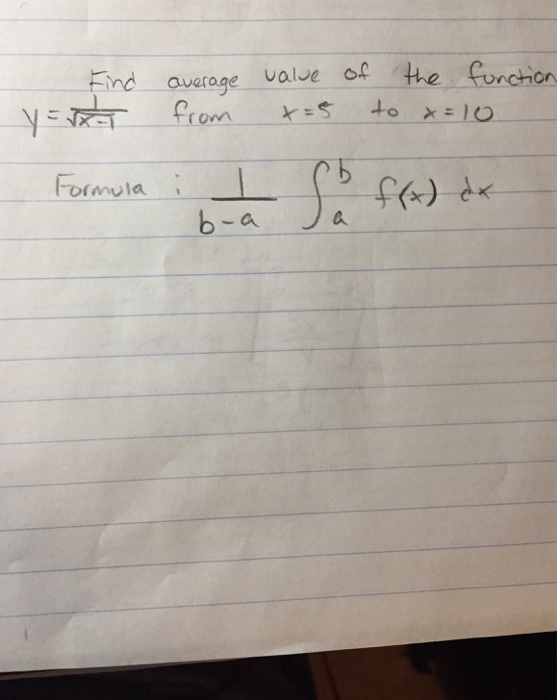 Solved Find average value of the function y=1/squareroot x - | Chegg.com