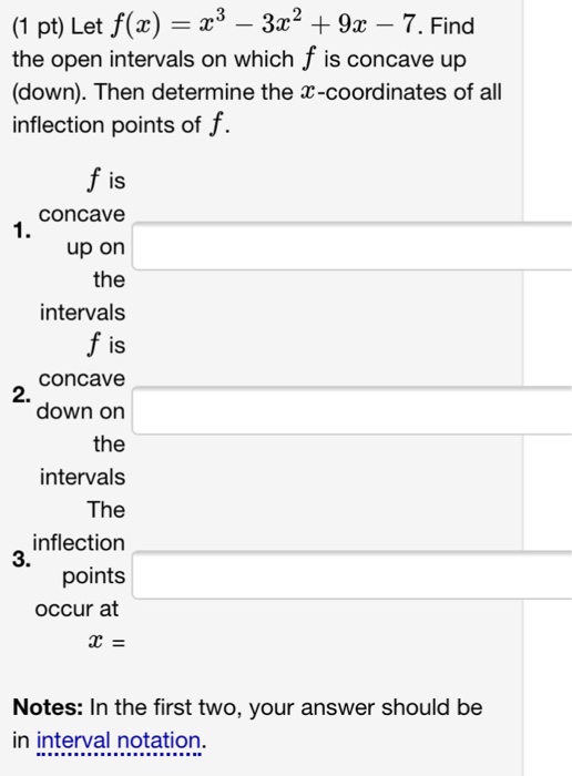 Solved Let f(x) = x^3 minus 3x^2 plus 9x minus 7. Find the | Chegg.com