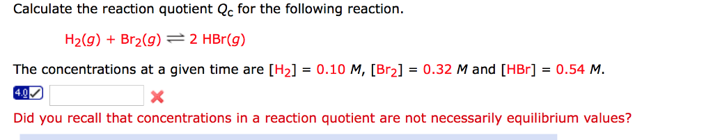 Solved Calculate the reaction quotient Q_c for the following | Chegg.com