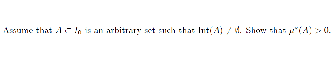 Solved Assume that A intersection I0 is an arbitrary set | Chegg.com