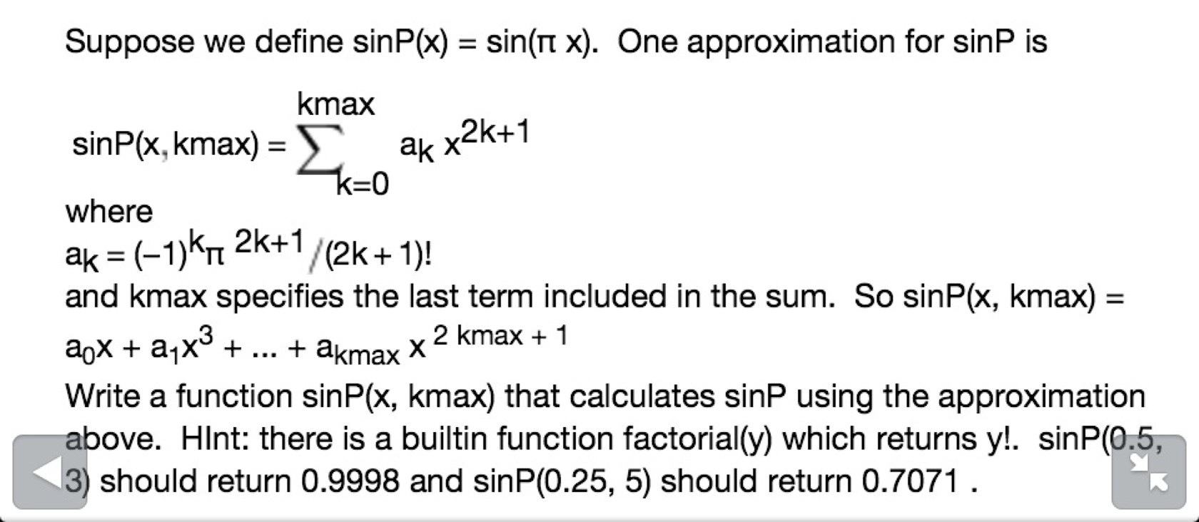 Suppose we define sinP(x) = sin(pi x). One | Chegg.com