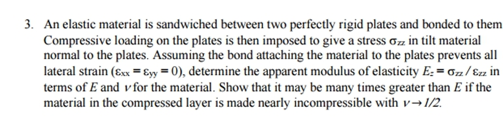 An elastic material is sandwiched between two | Chegg.com