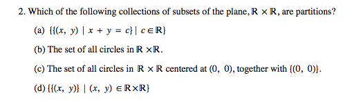 Solved 2. Which of the following collections of subsets of | Chegg.com