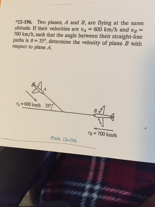 Solved Two planes, A and B, are flying at the same altitude. | Chegg.com