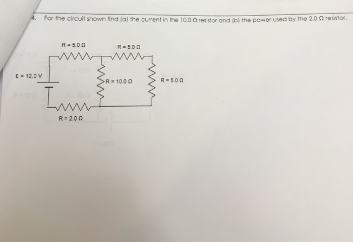 Solved For the circuit shown find (a) the current in the | Chegg.com