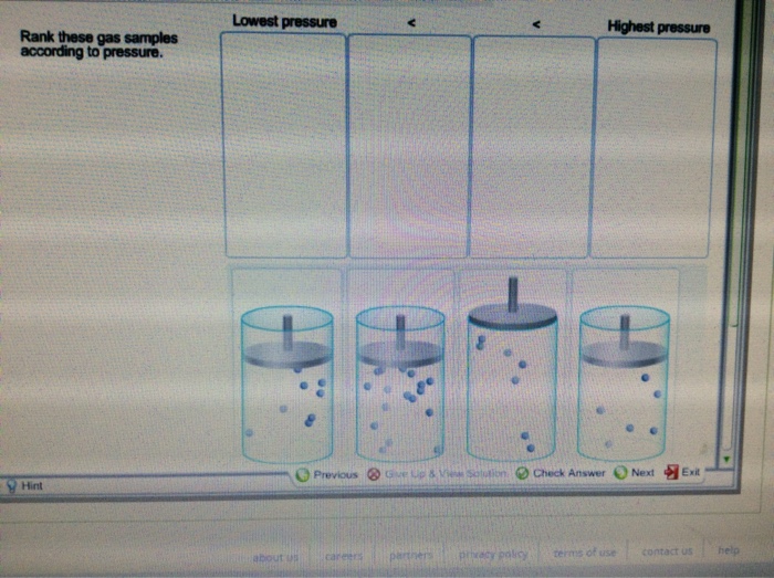 Solved Rank these gas samples according to pressure. | Chegg.com