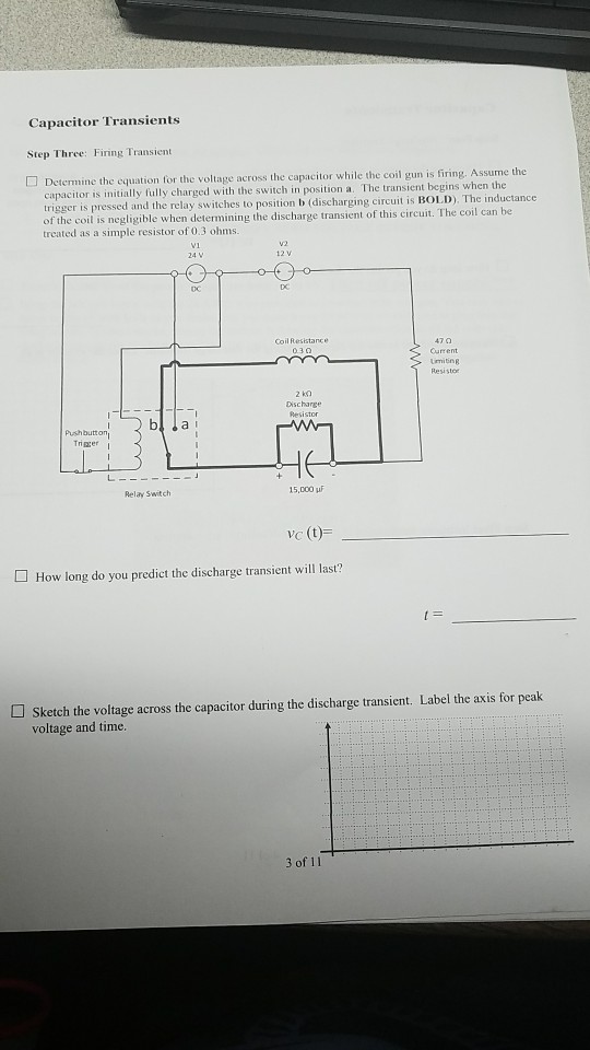 Solved Capacitor Transients Step Three Firing Transient | Chegg.com