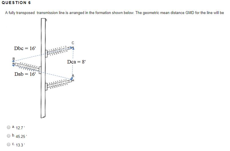 Solved QUESTION 6 A fully transposed transmission line is | Chegg.com