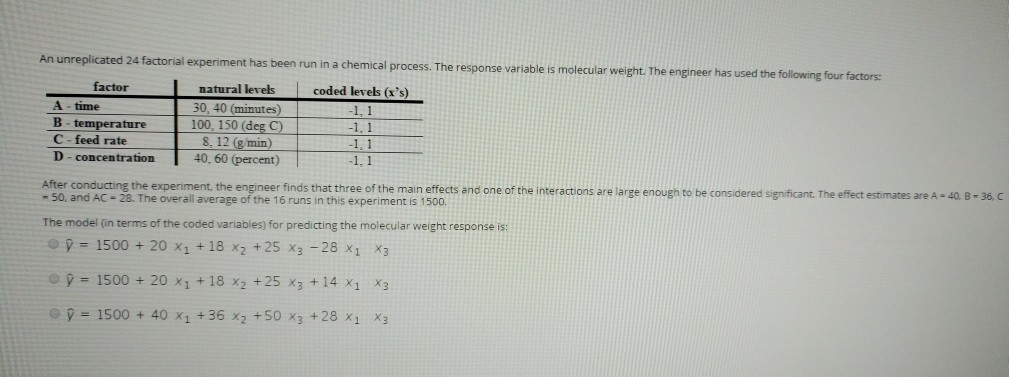 Solved e is molecular weight. The engineer has used the | Chegg.com