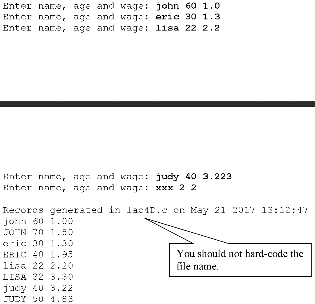 Solved Write a C program. Reads user information in, | Chegg.com Solved Write a C program. Reads user information in, | Chegg.com
