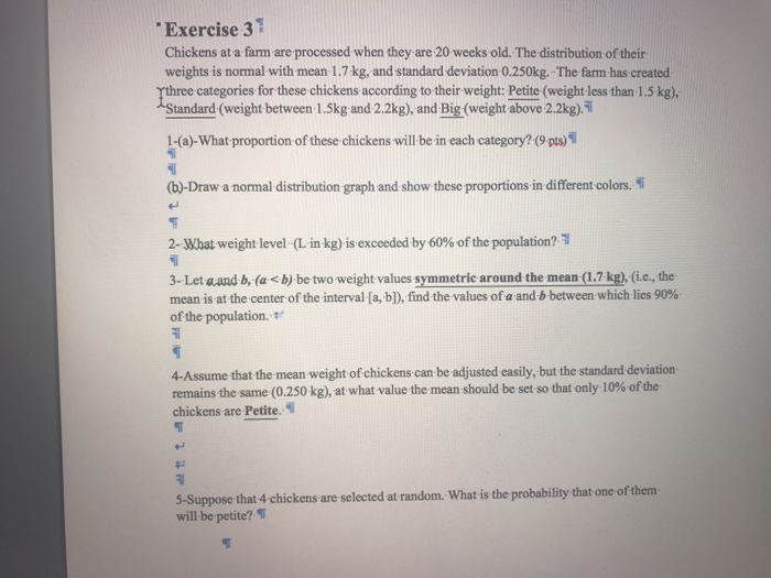 Solved Chickens at a farm are processed when they are 20 | Chegg.com