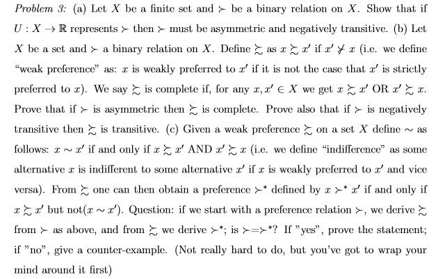 Solved Problem 3: (a) Let X be a finite set and be a binary | Chegg.com