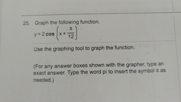 Solved 25. Graph the following function. 12 Use the graphing | Chegg.com