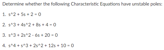 Solved Determine whether the following Characteristic | Chegg.com