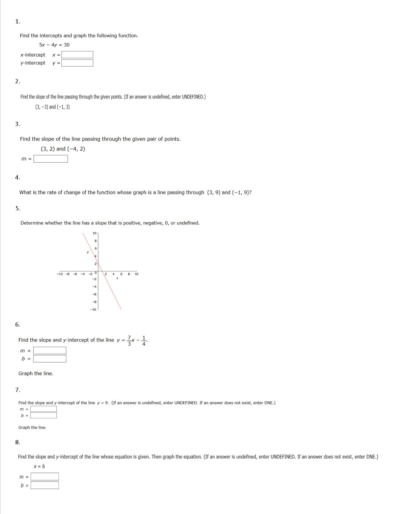 Solved Find the intercepts and graph the following function. | Chegg.com